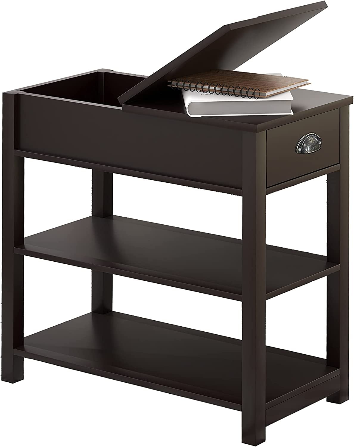 RASOO End Table Living Room Narrow Sofa Side Table with Drawer and 3 ...