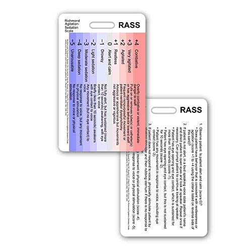 RASS - Richmond Agitation Sedation Scale - Vertical Badge Reference ...
