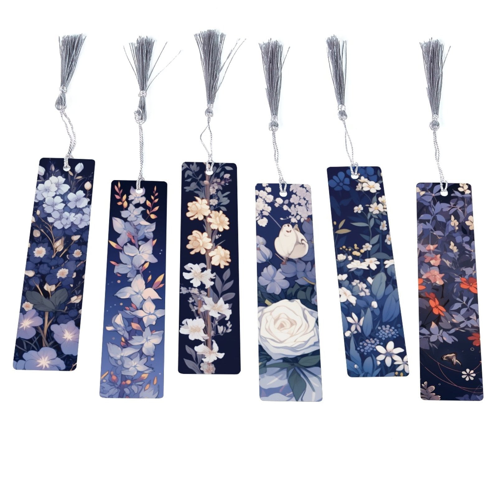 RATGDN 6Pcs Tassel Bookmarks, Aluminum Bookmark with Tassels and Gift ...