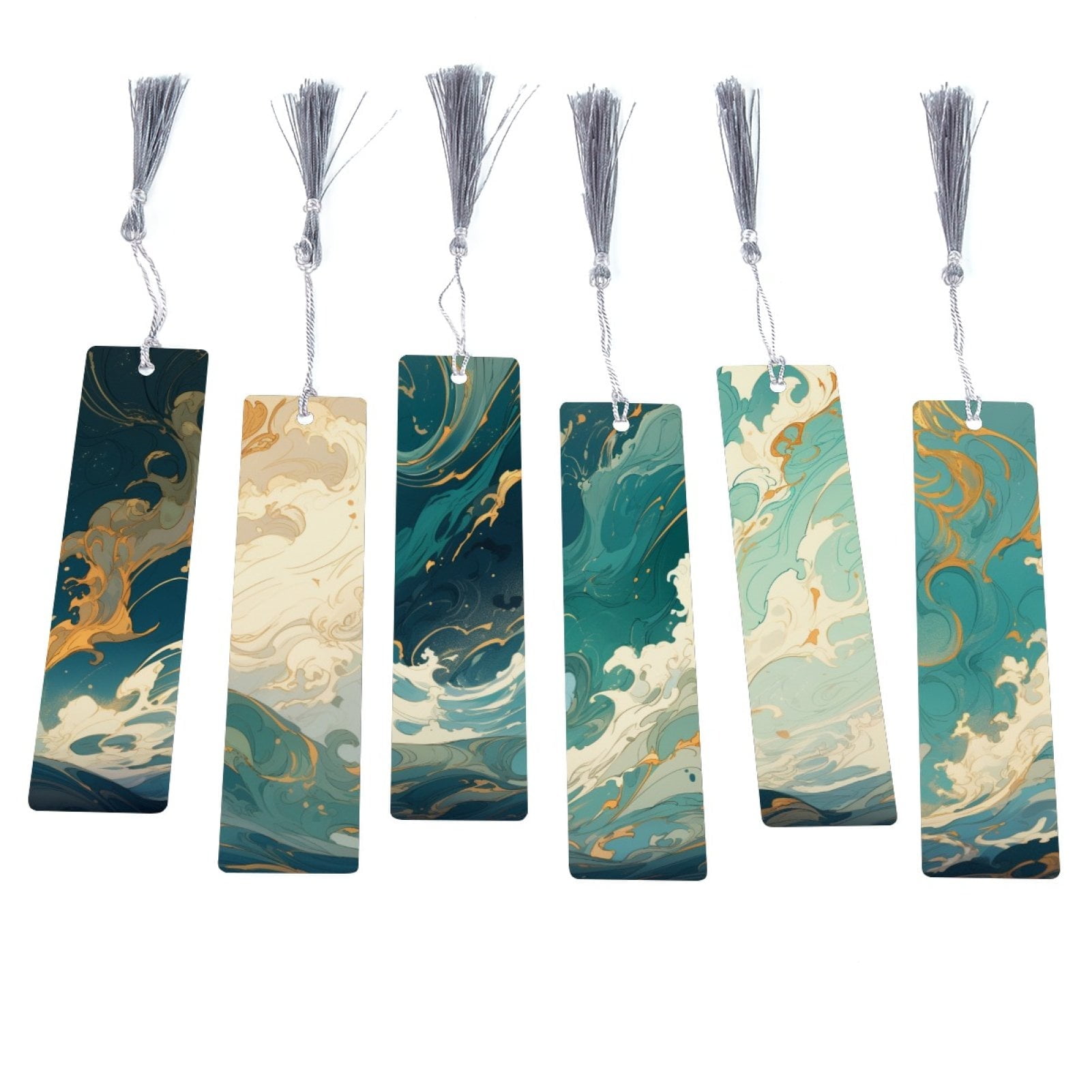 RATGDN 6Pcs Tassel Bookmarks, Aluminum Bookmark with Tassels and Gift ...