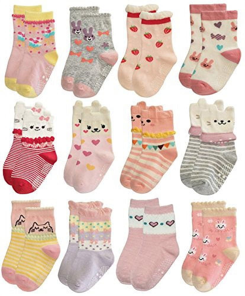 RATIVE Cotton Crew Socks for Toddler Girls 6-12 Months - Walmart.com