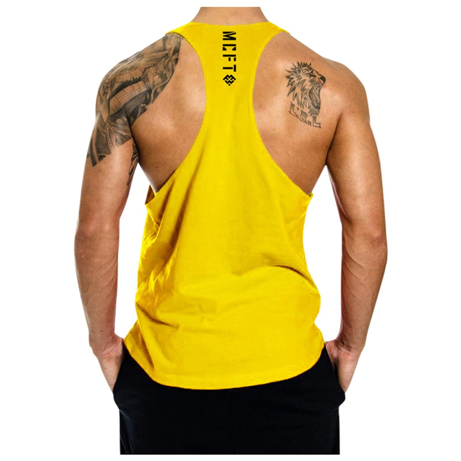 RATTOYY Basic Tanks For Men 2024 Workout Stringer Fitness Performance ...
