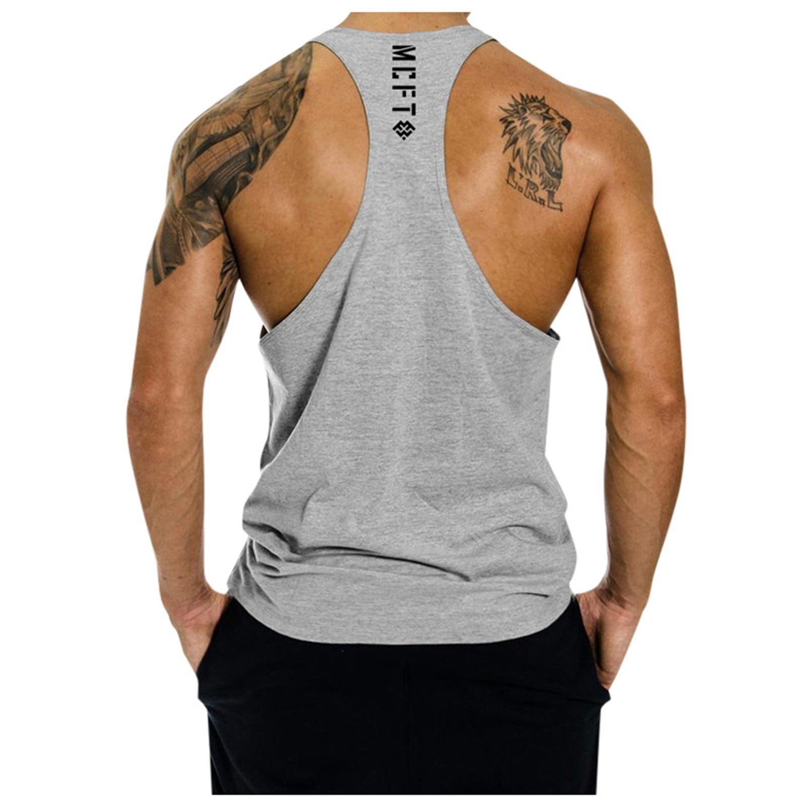 RATTOYY Casual Tanks For Men Workout Stringer Fitness Performance ...