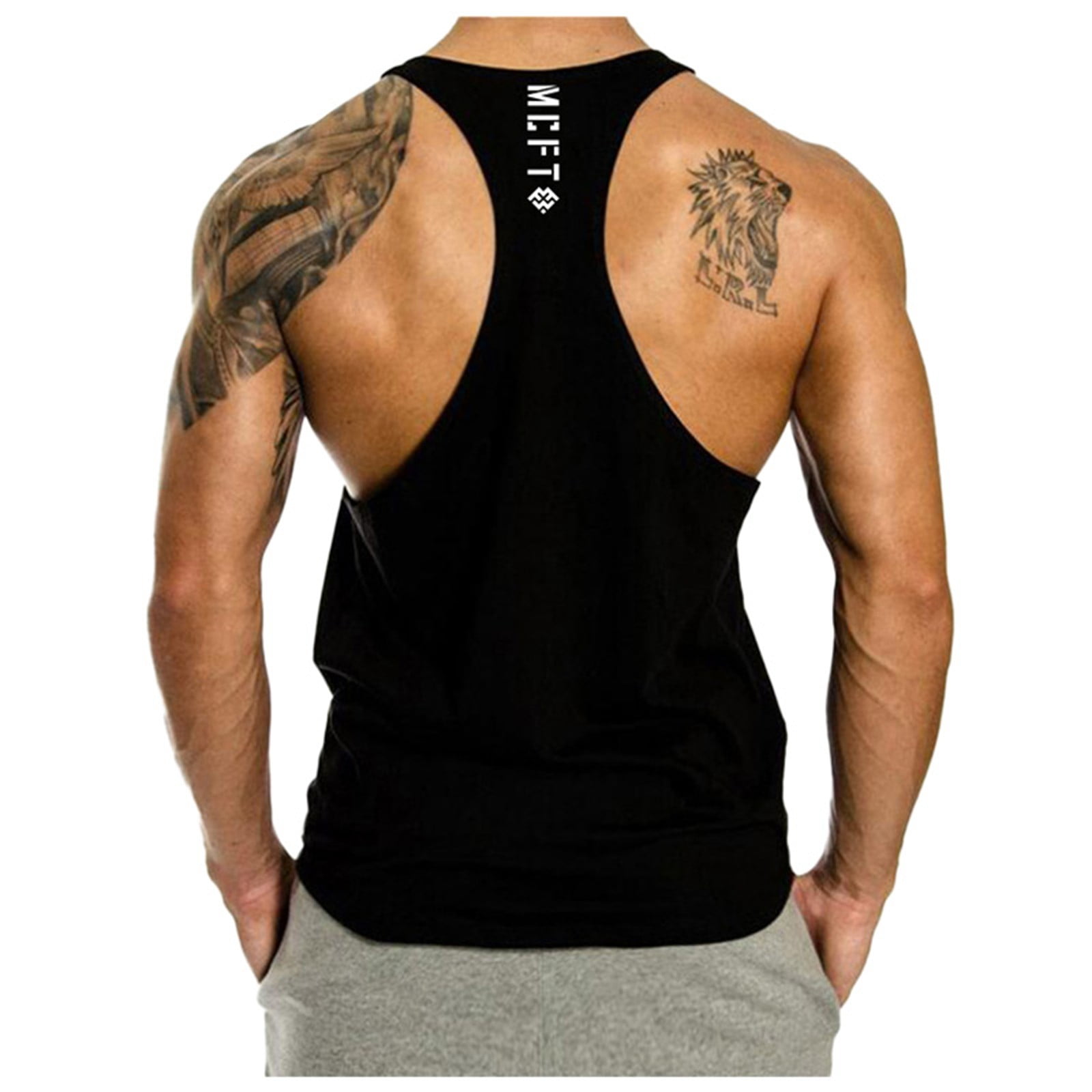 RATTOYY Men'S Tank Shirts Casual Workout Stringer Fitness Performance ...