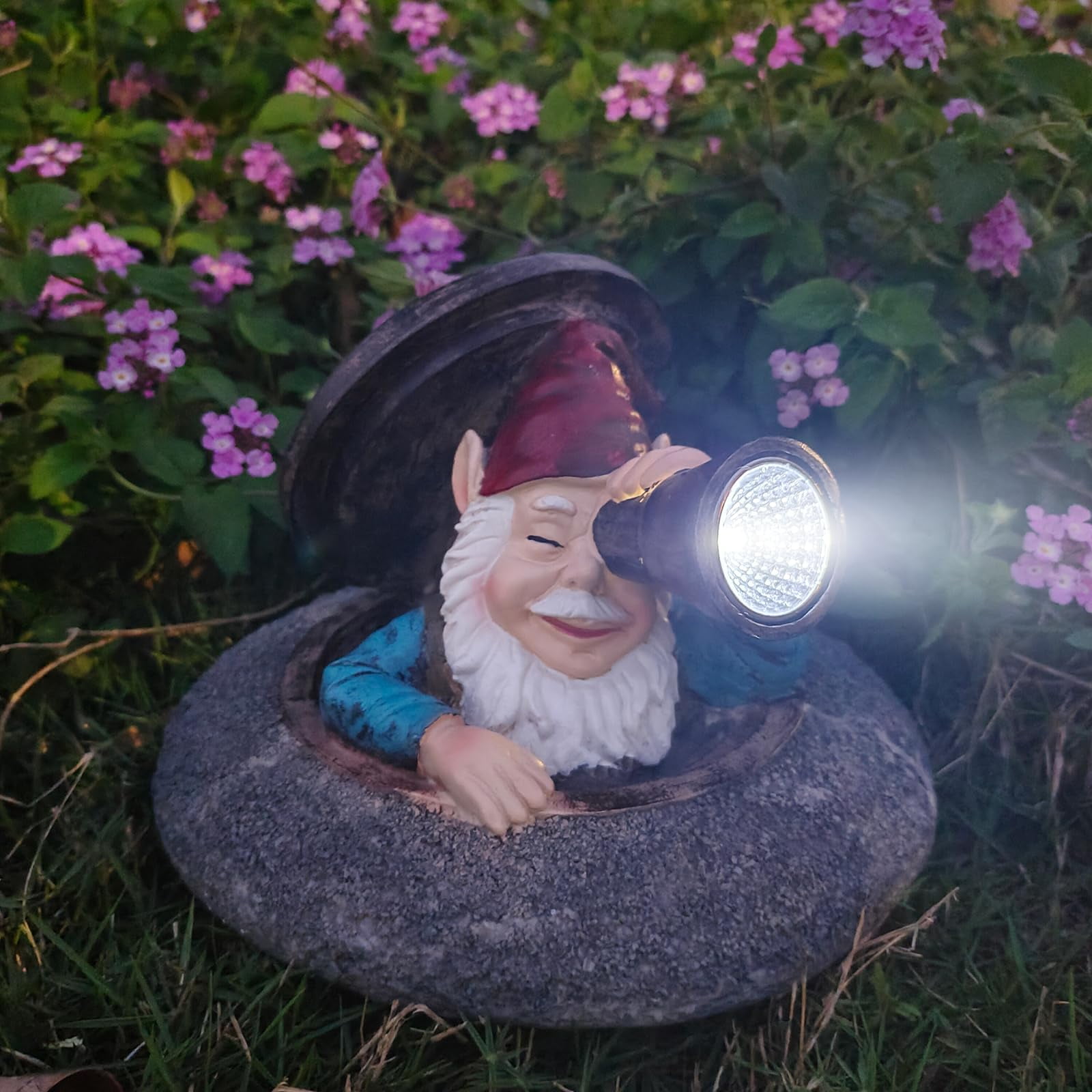 RATUEJIA Garden Gnomes Statue ， Solar Garden Decor ， Dwarf Statue ...