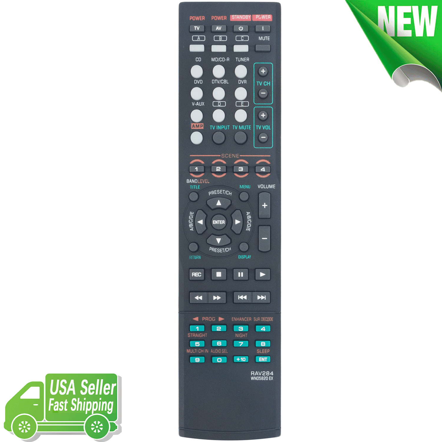 RAV28 Replace Remote Control for Yamaha AV Receiver RX-V365 RX-V363 ...