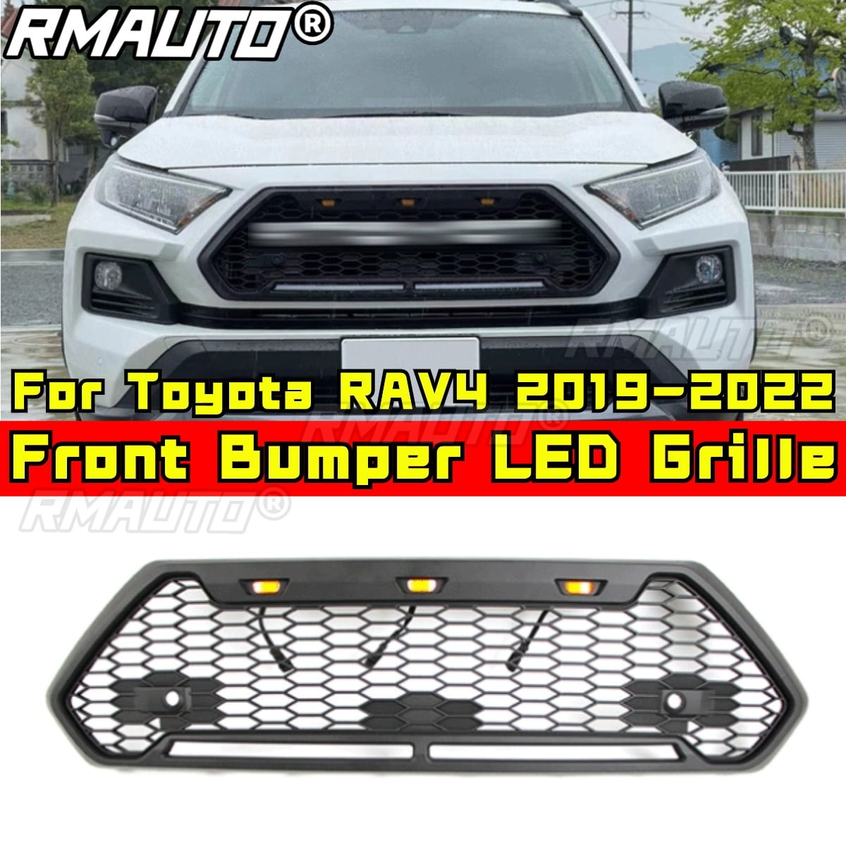 RAV4 Bumper Grill Car Front Grill Body Kit Front Bumper Grille Grill ...