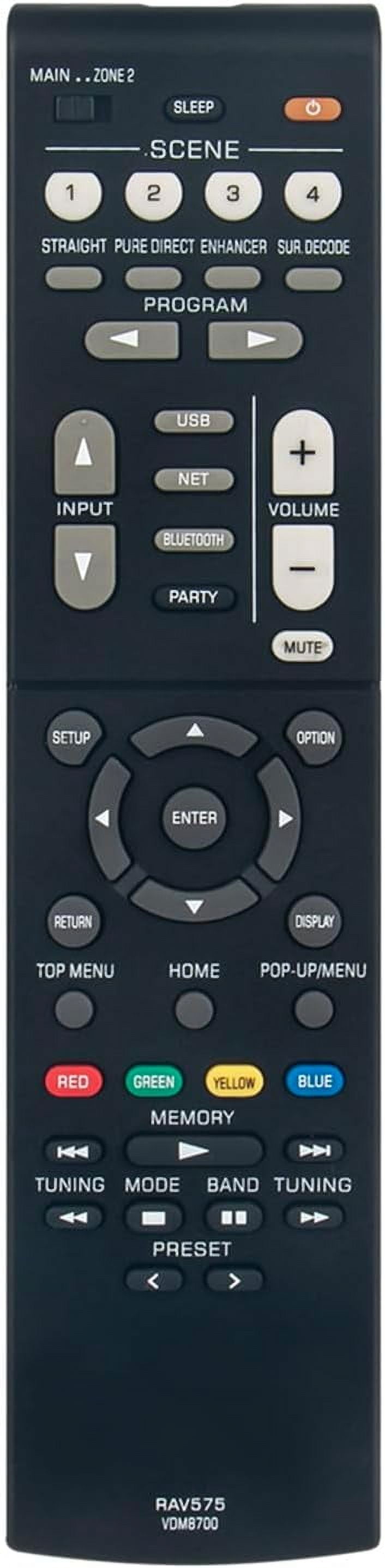 RAV575 VDM8700 Replacement IR TV Remote Control for Yamaha RX-V6A TSR ...
