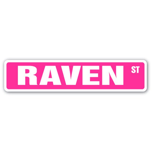 RAVEN Street Sign Childrens Name Room Sign | Indoor/Outdoor | 30" Wide ...