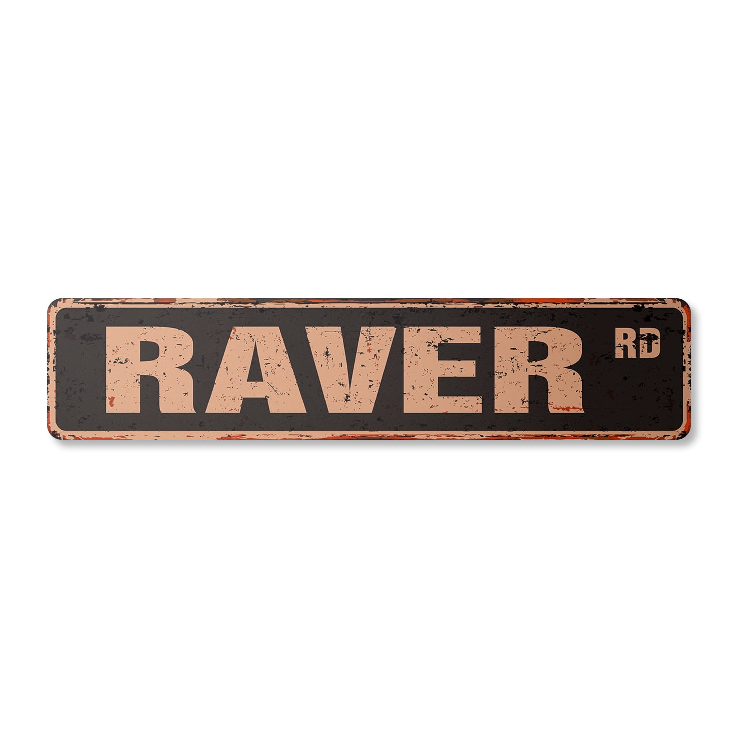 RAVER Vintage Aluminum Street Sign raves goth hoochies Ginos Gina ...