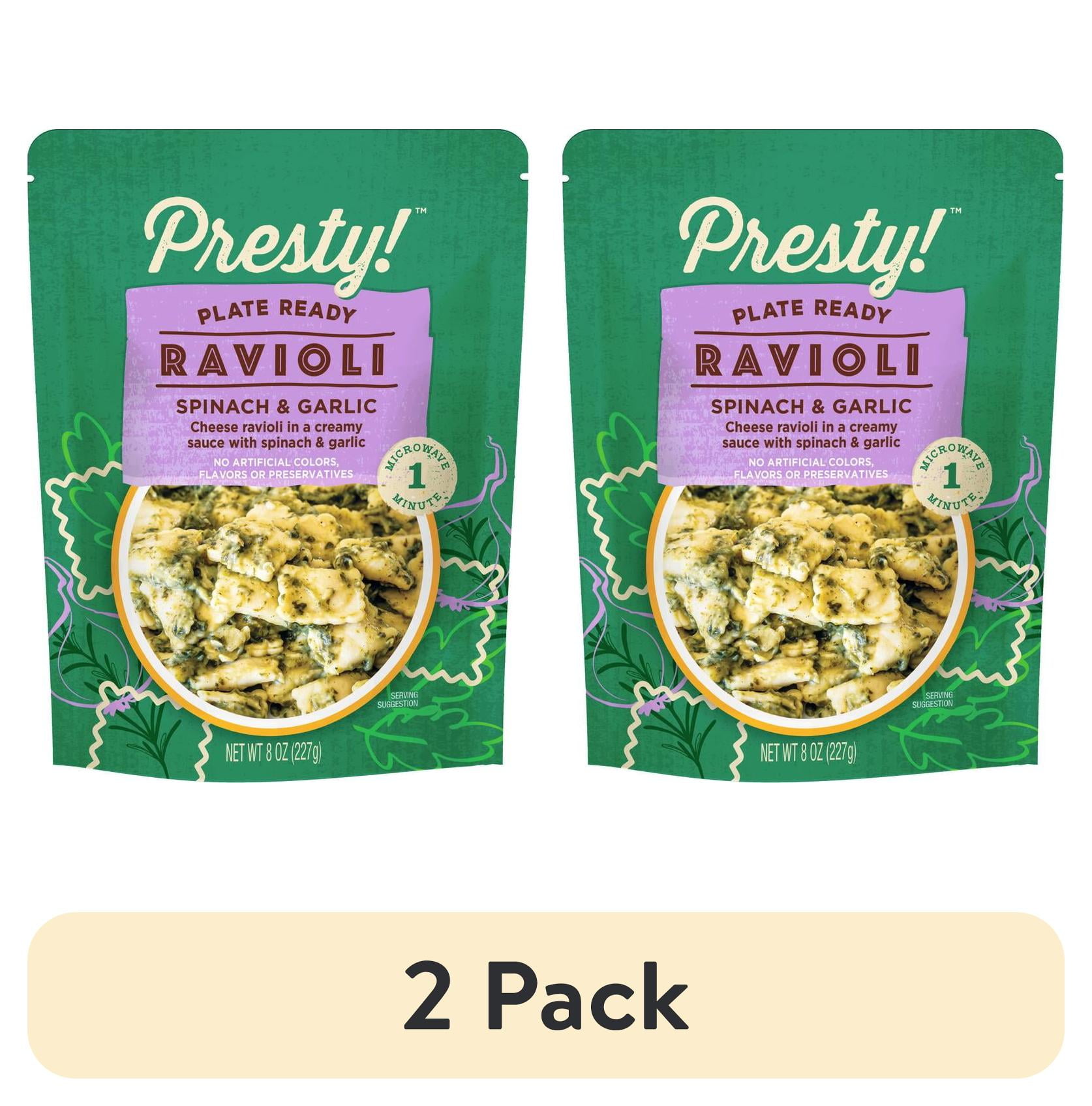 (2 pack) RAVIOLI SPINACH & GARLIC - Microwavable Pouch - Walmart.com