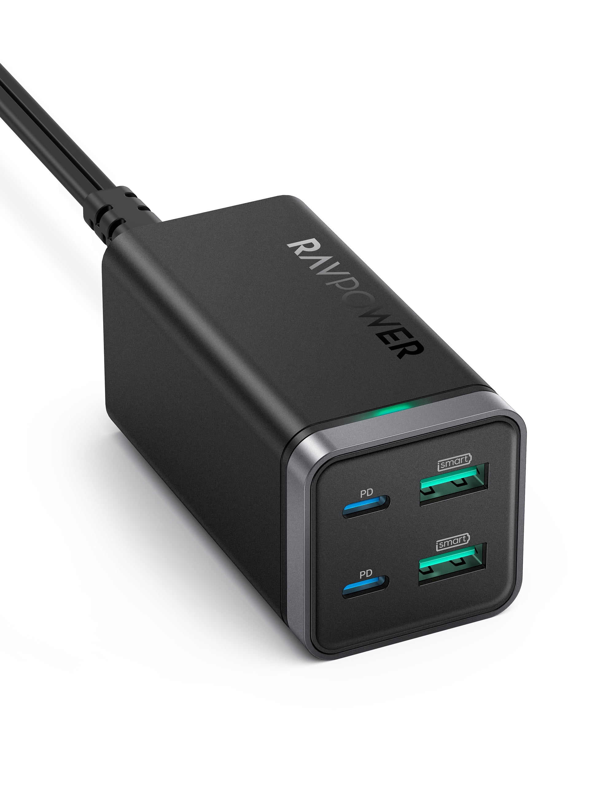 RAVPower Desktop Charger,65W 4-Port PD & USB C Fast Charging GaN Tech ...