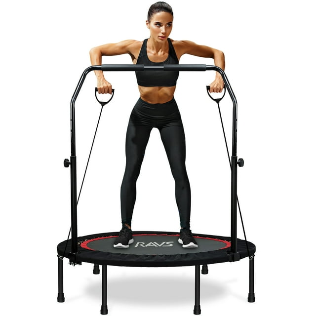 RAVS 40'' inch Black Foldable Mini Trampoline Rebounder for Kids and ...