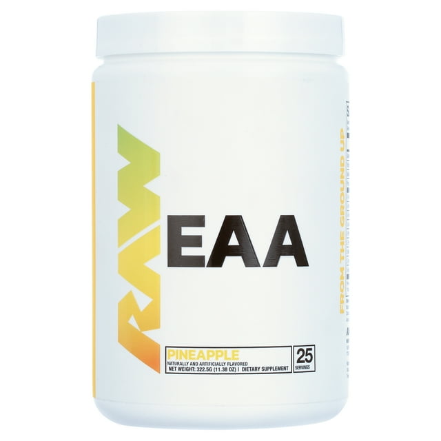 RAW Nutrition EAA Essential Amino Acids Powder Supplement, Pineapple, 25 Servings - Walmart.com