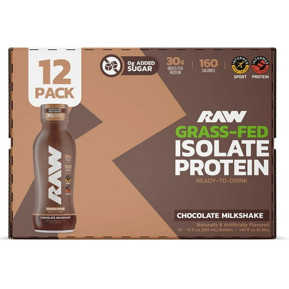 RAW Ready to Drink Protein Shake, 30g Protein, 160 Calories, 12oz ...