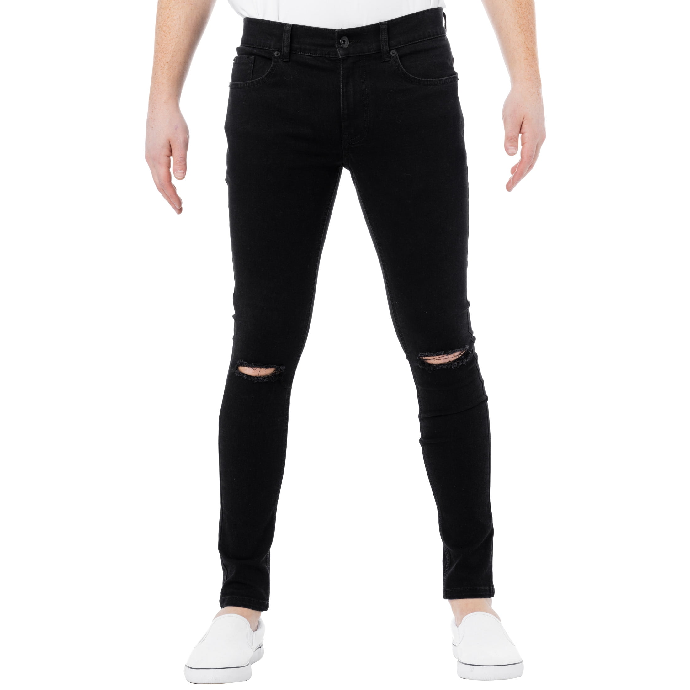 RAW X Mens Stretch 5 Pocket Skinny Jeans, Jet Black, 36X32 - Walmart.com