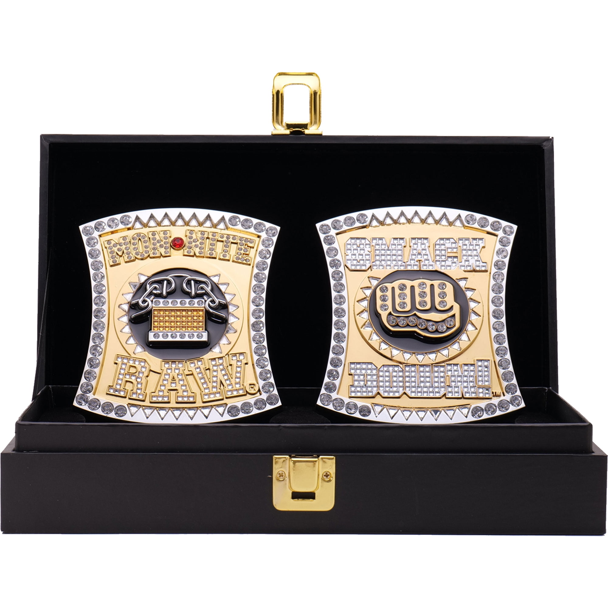 RAW and SmackDown Spinner WWE Championship Replica Side Plate Box Set ...
