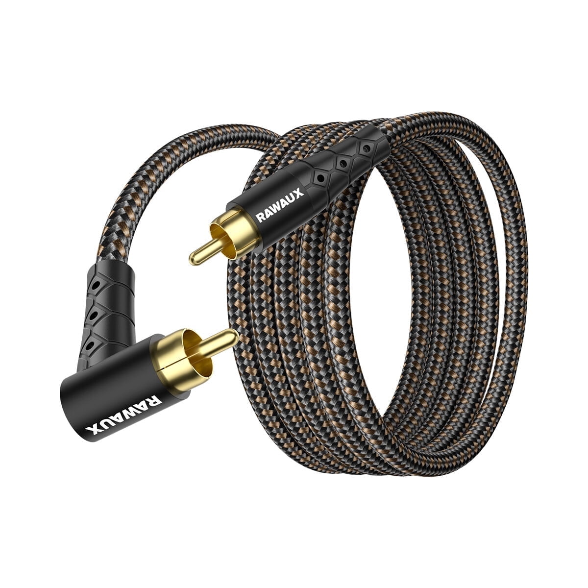 RAWAUX 90 Degree RCA Cable Subwoofer Cable (10FT, RCA Audio, Dual ...