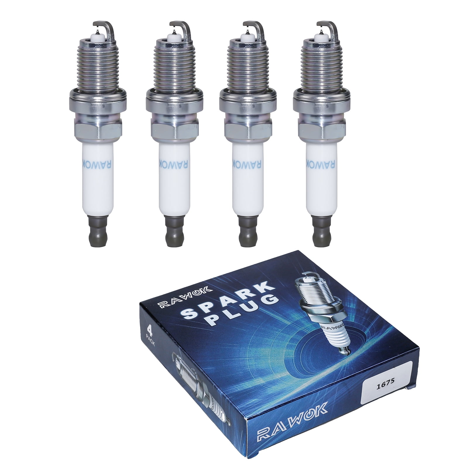 RAWOK Double Iridium Spark Plugs Compatible with Chevy Cruze Sonic Trax Volt 1.4L, for AUDI A3 ...