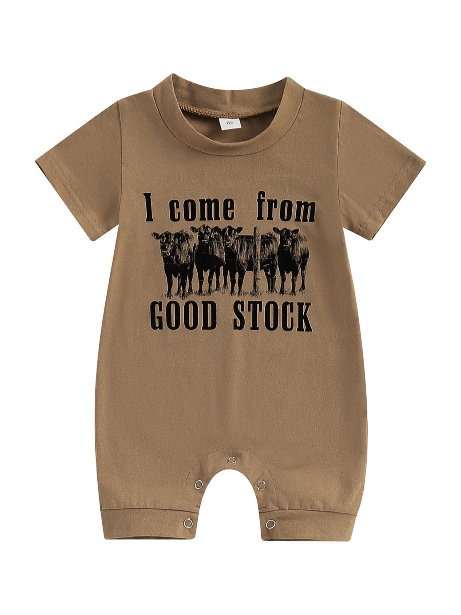 RAWUATEY Baby Jumpsuit, Short Sleeve Crew Neck Cow Print Summer Romper ...