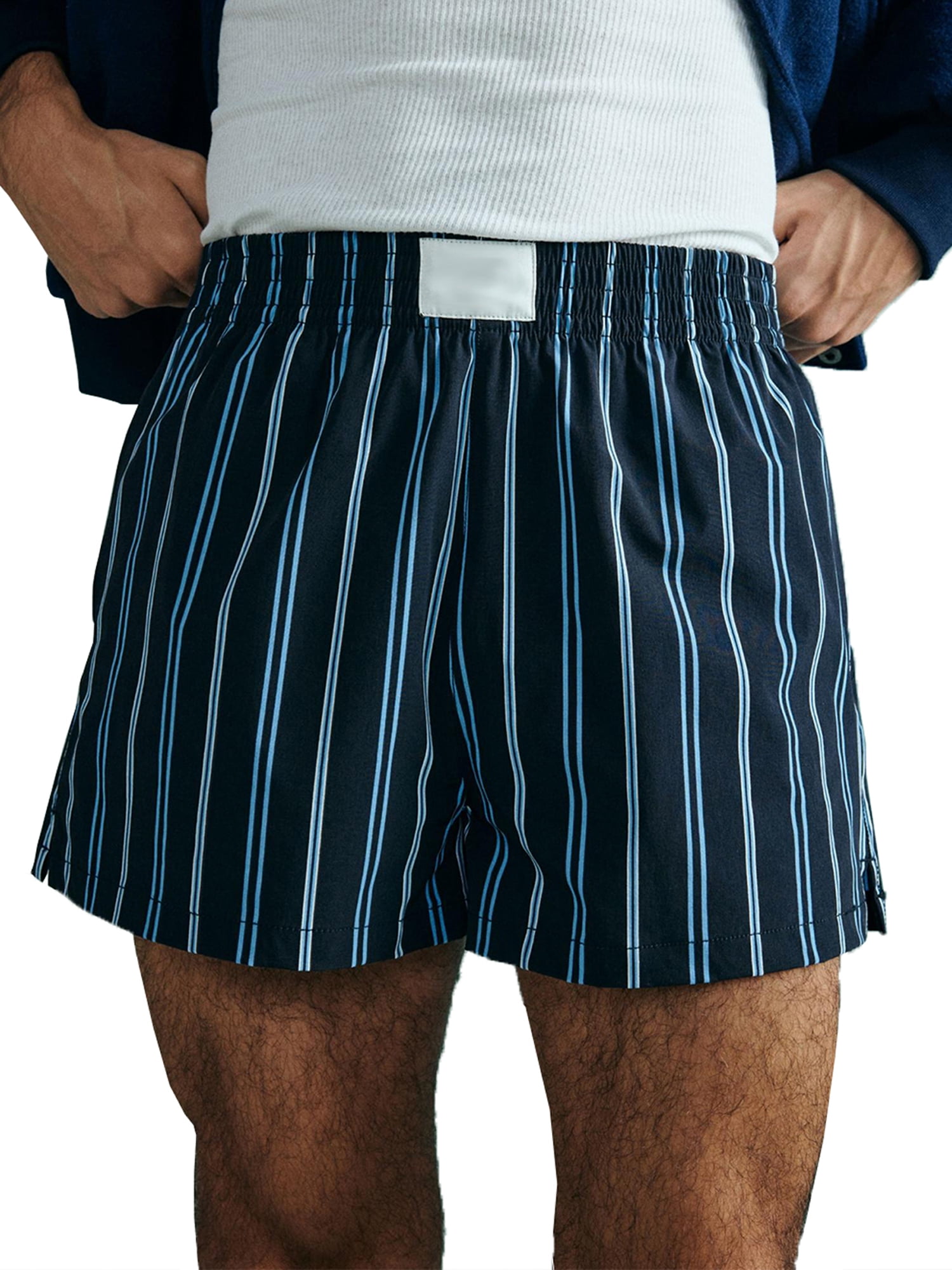 RAWUATEY Men Loose Casual Shorts Vertical Stripe Print Cargo Shorts ...