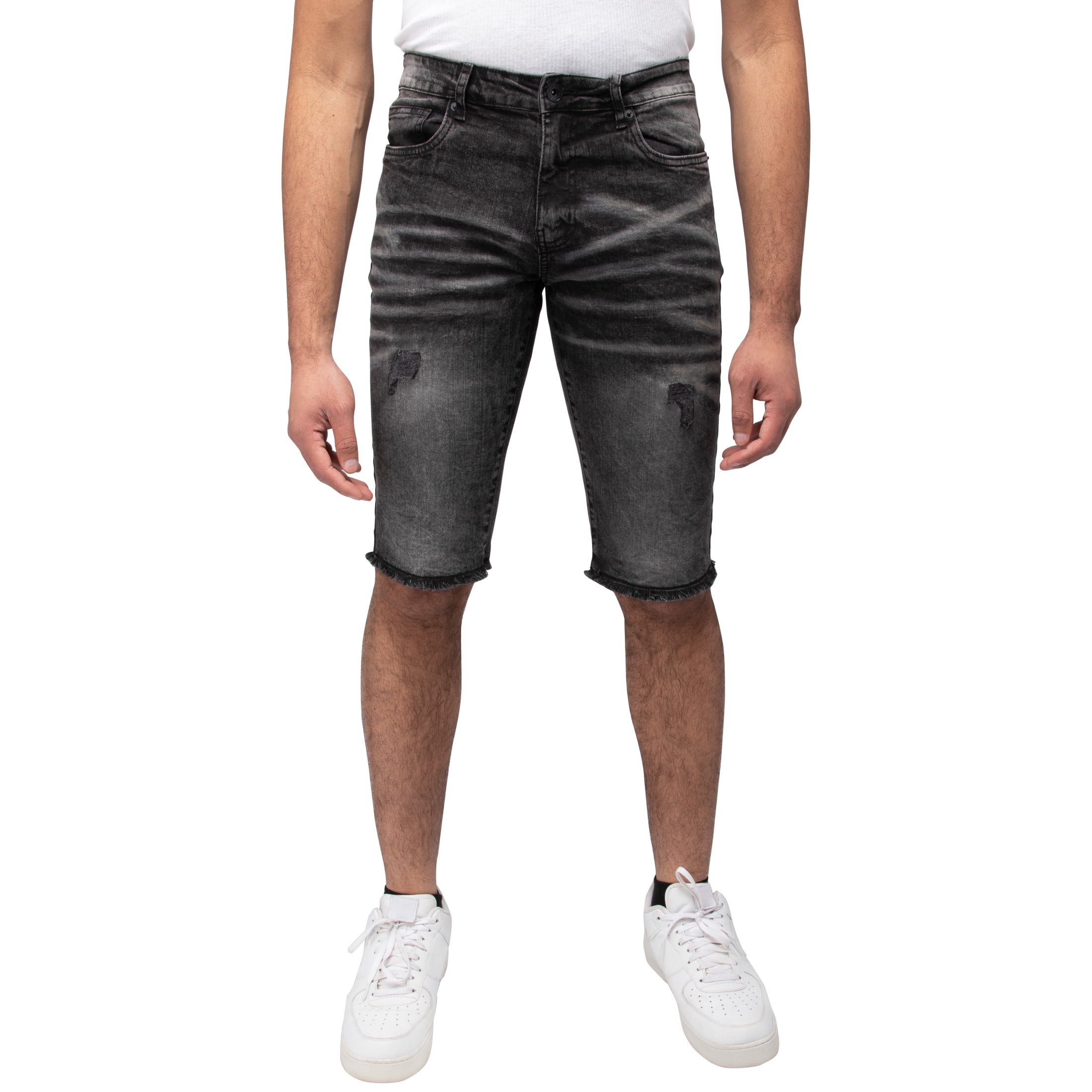 RAW X Men's Distressed Denim Shorts, Black Wash, 32 - Walmart.com