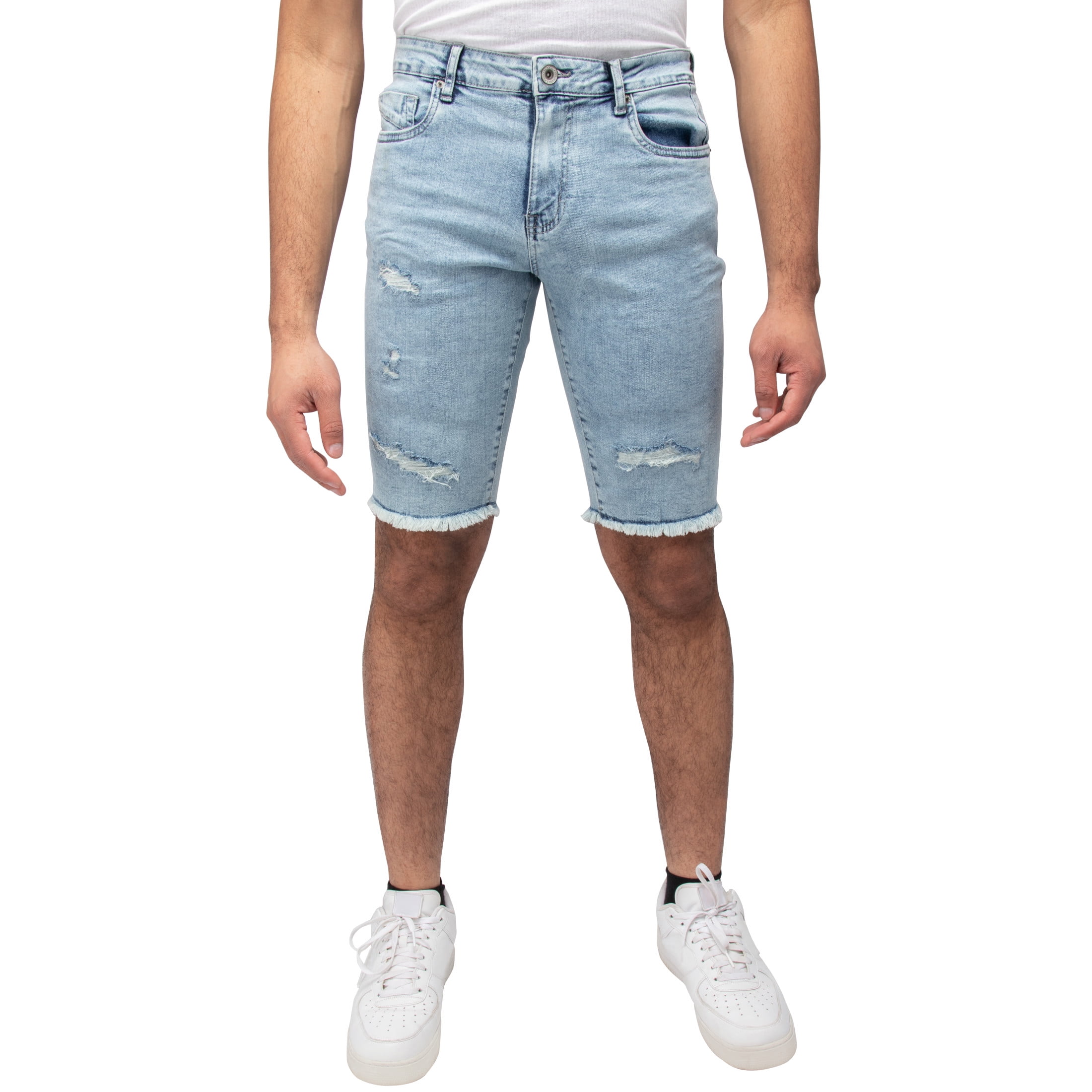 RAW X Men's Distressed Denim Shorts, Bleach, 32 - Walmart.com