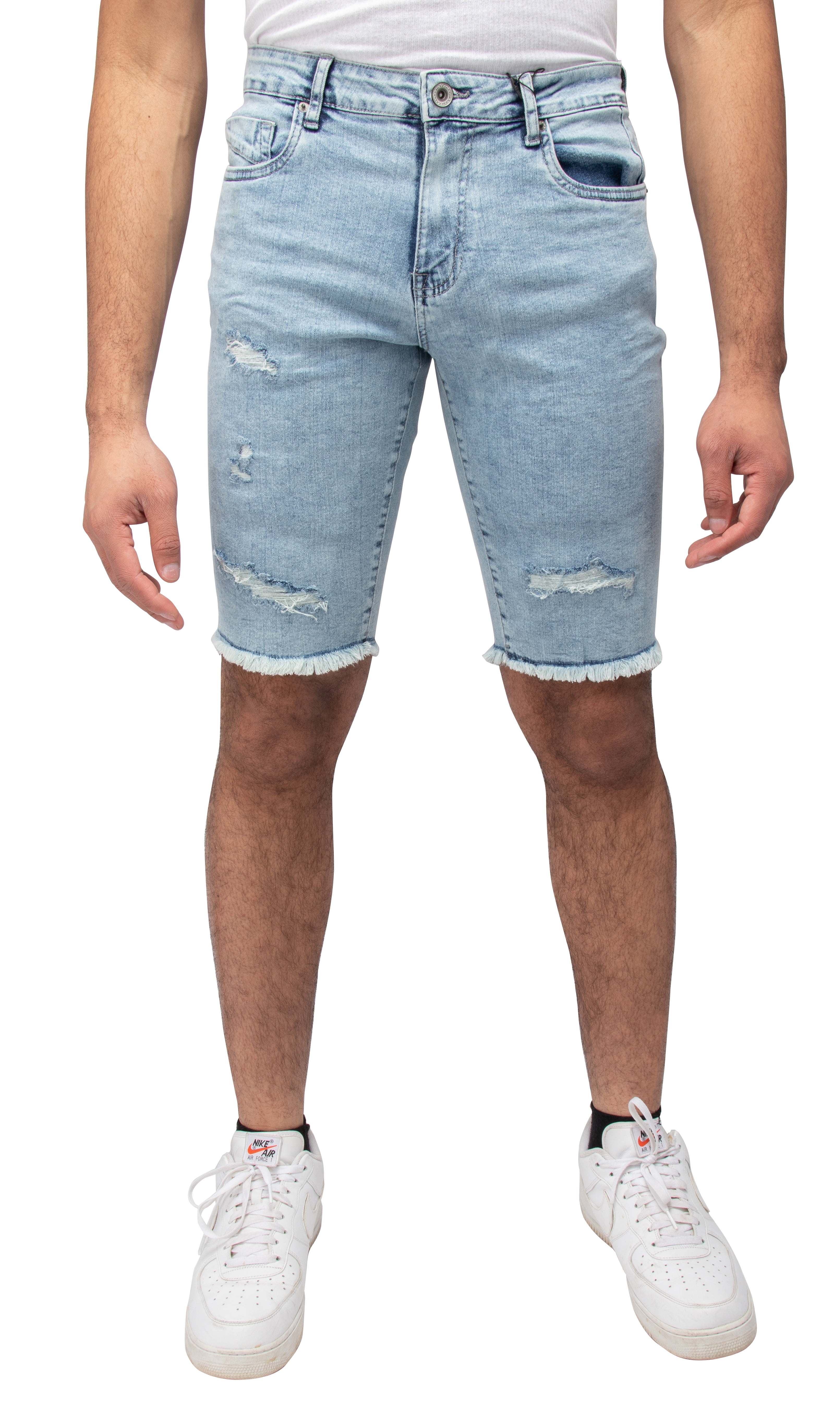RAWX Men's Denim Shorts, Rips Distress Frayed Cut Off Slim Fit Jeans ...