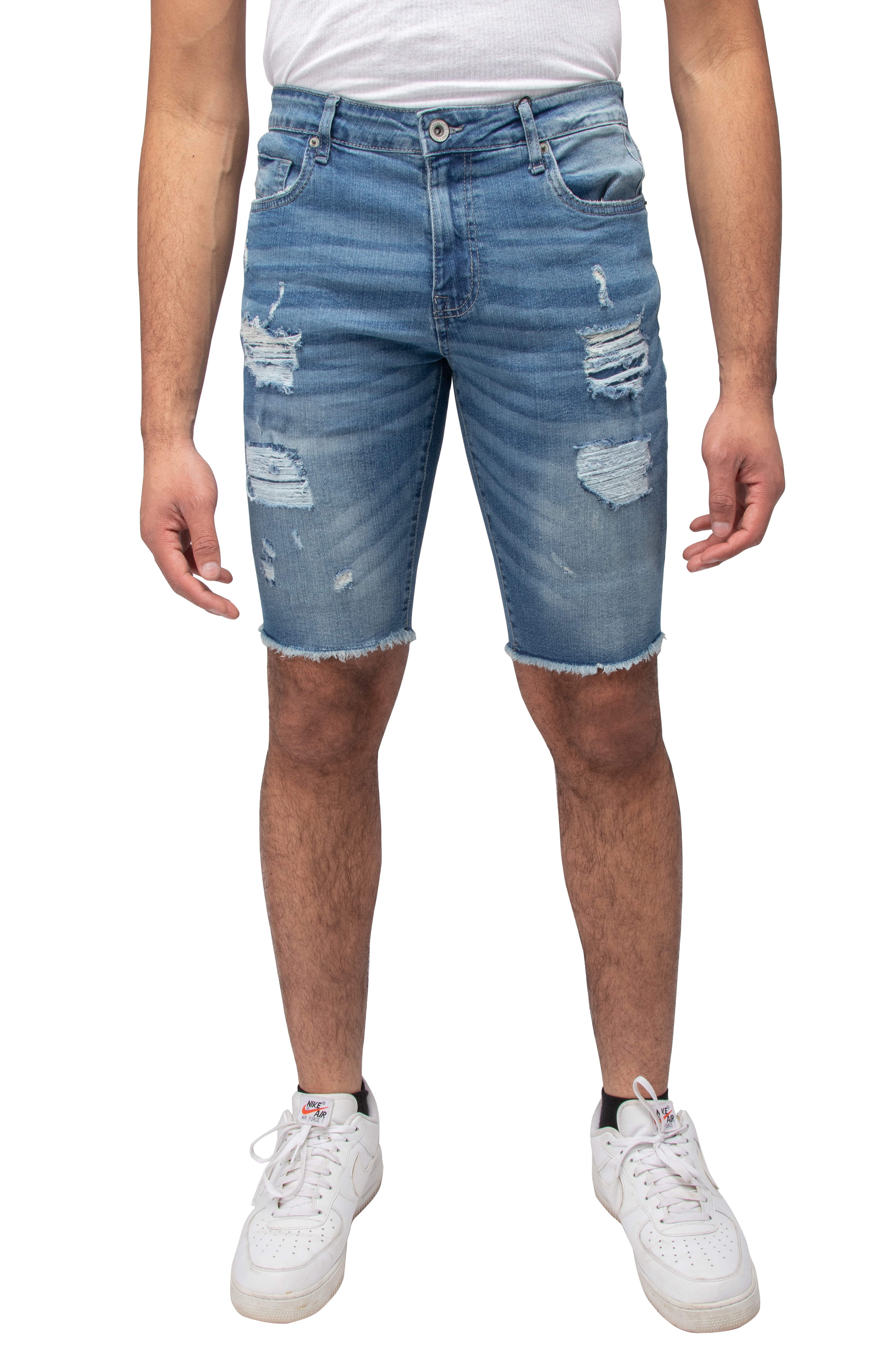 RAWX Men's Denim Shorts, Rips Distress Frayed Cut Off Slim Fit Jeans ...