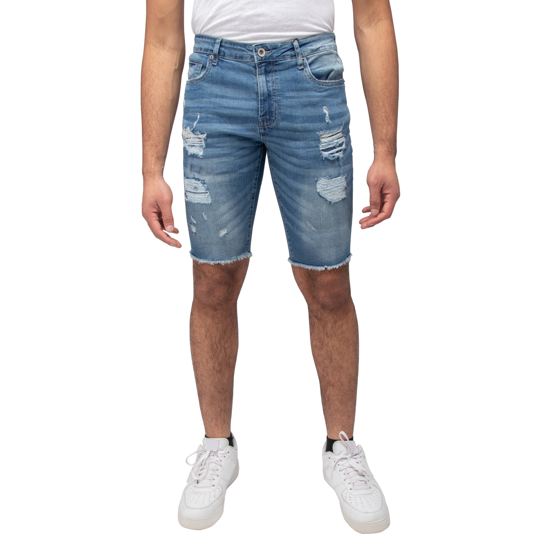 RAW X Men's Distressed Denim Shorts, Med Blue, 32 - Walmart.com