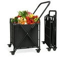"RAXSINYER Foldable Rolling Grocery Trolley, Portable Shopping Cart ...