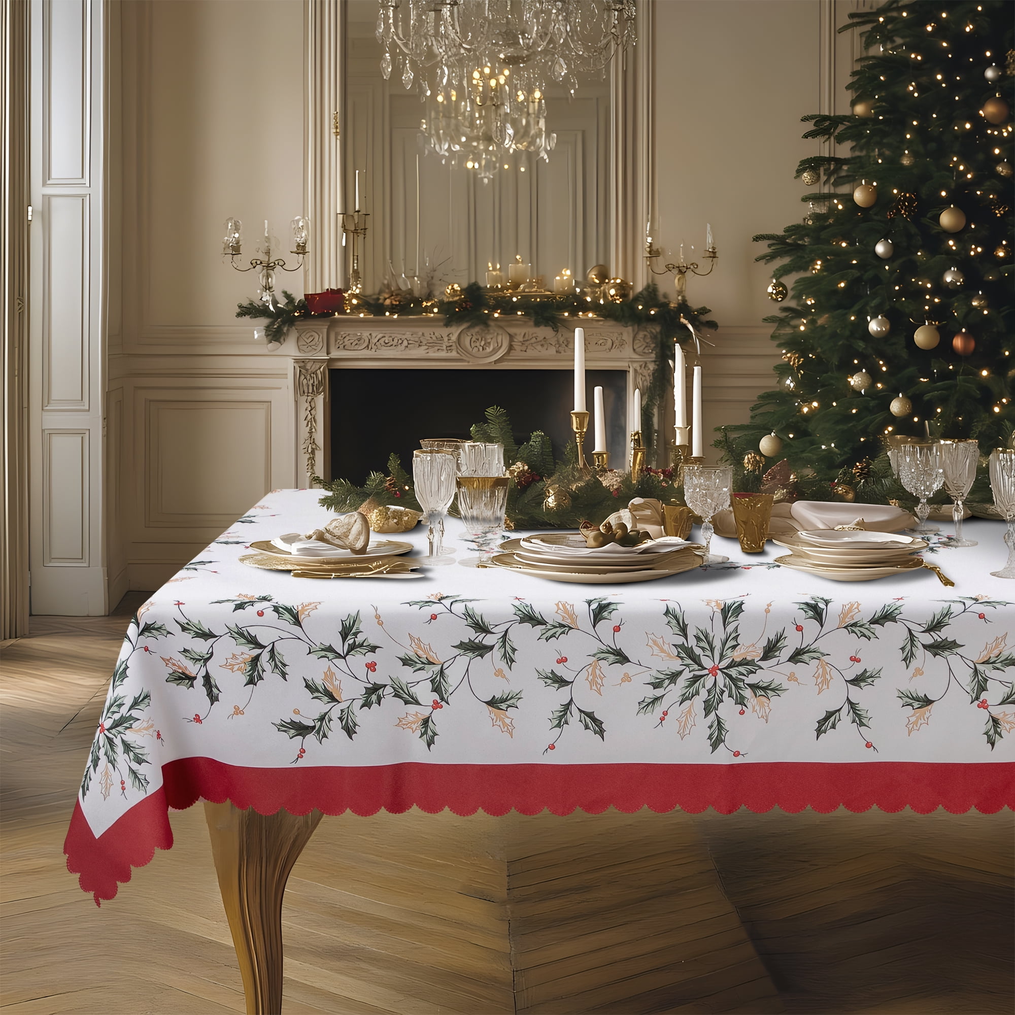 RAY STAR Christmas Table Cloth for Rectangle Table 52x70 Polyester ... RAY STAR Christmas Table Cloth for Rectangle Table 52x70 Polyester ...