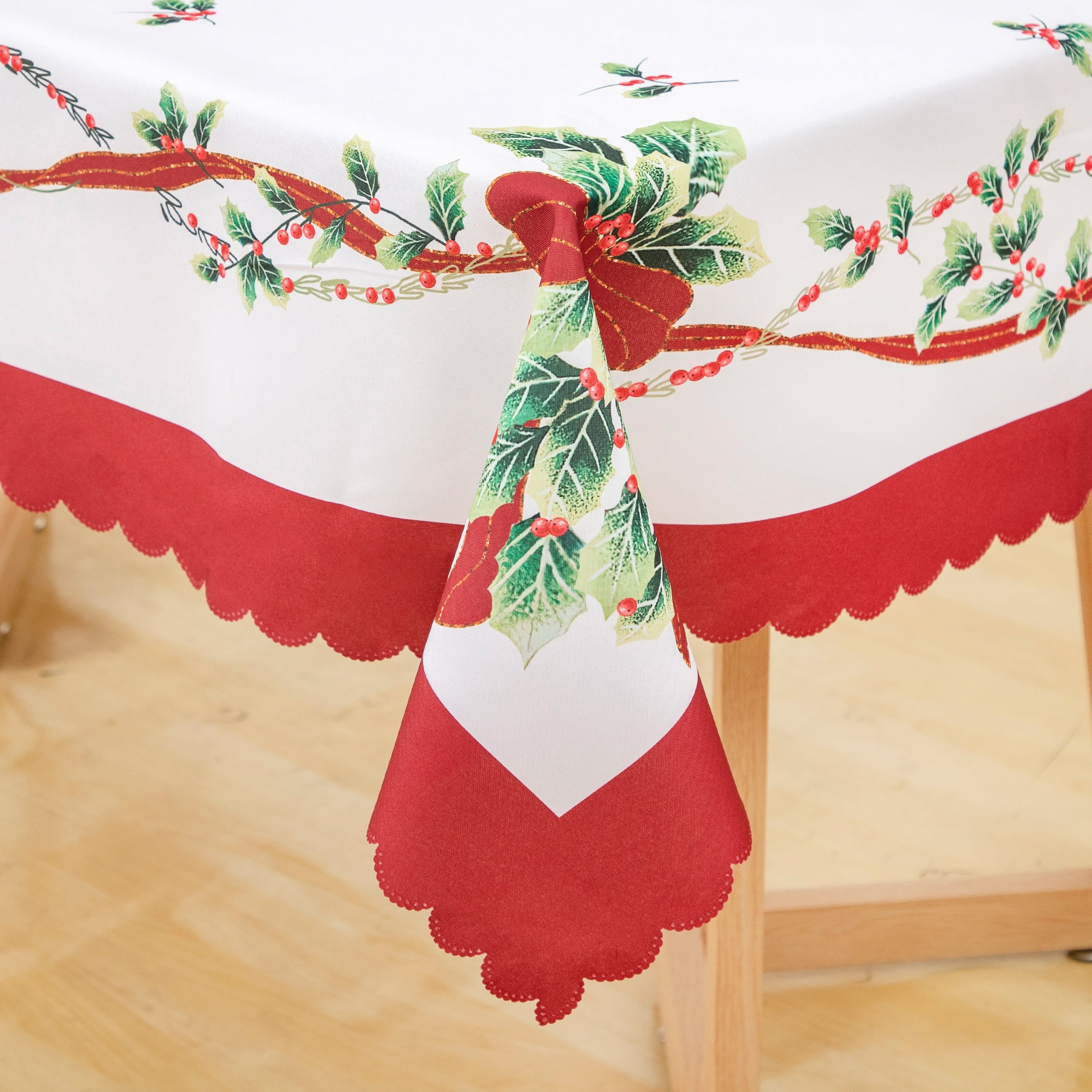 RAY STAR Christmas Tablecloth 52x70 Rectangular Polyester Machine ...