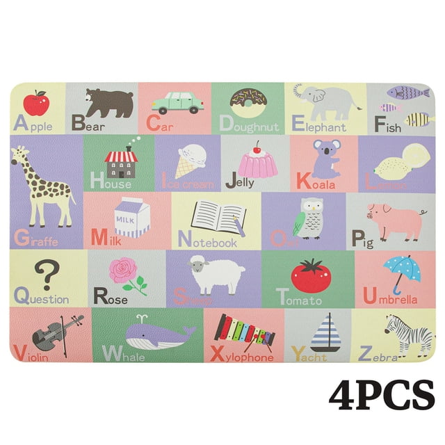 RAY STAR Placemats Set of 4, Vinyl Washable Wipeable Place Mats ...