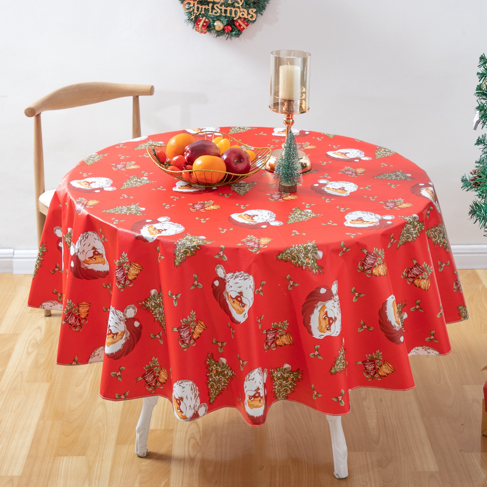 RAY STAR Round Christmas Tablecloth 60 inch Rectangle Xmas Tablecloth ...
