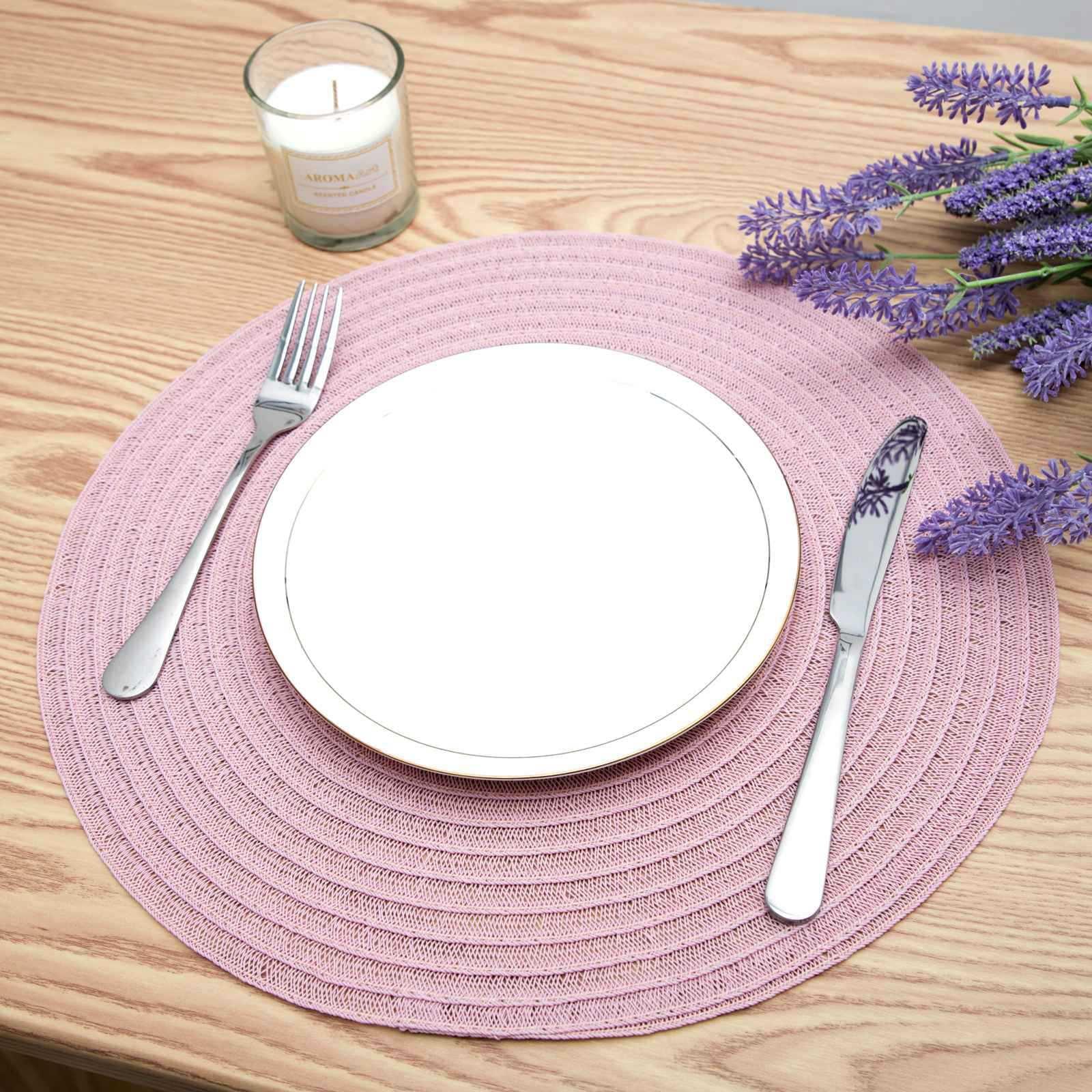 RAY STAR Vinyl Placemats - Heat Resistant 15in Round Weave - Walmart.com