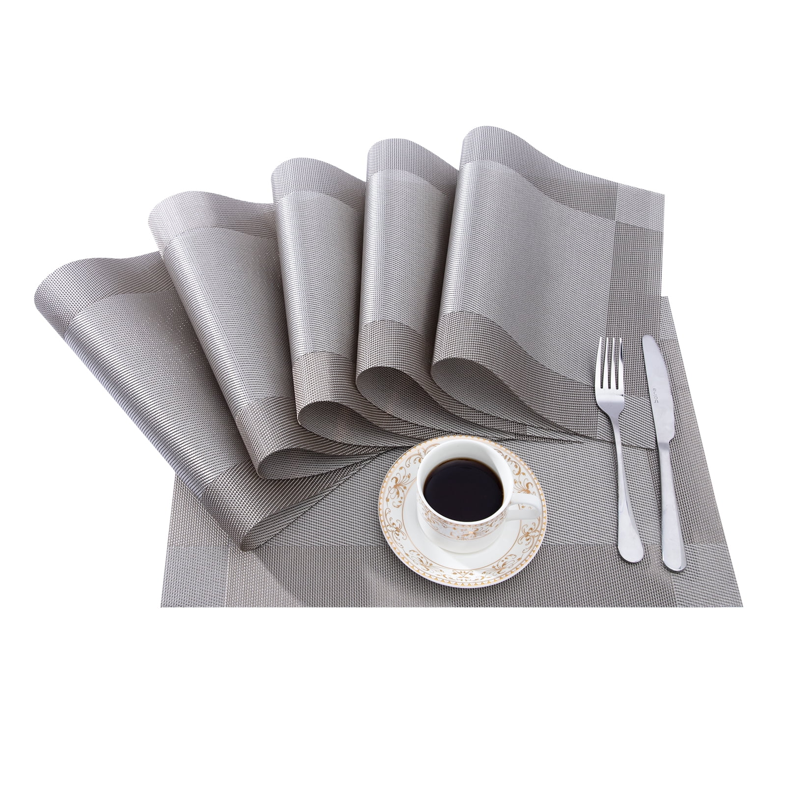 RAY Vinyl Placemats - Heat Resistant PVC Weave Placemats - Walmart.com