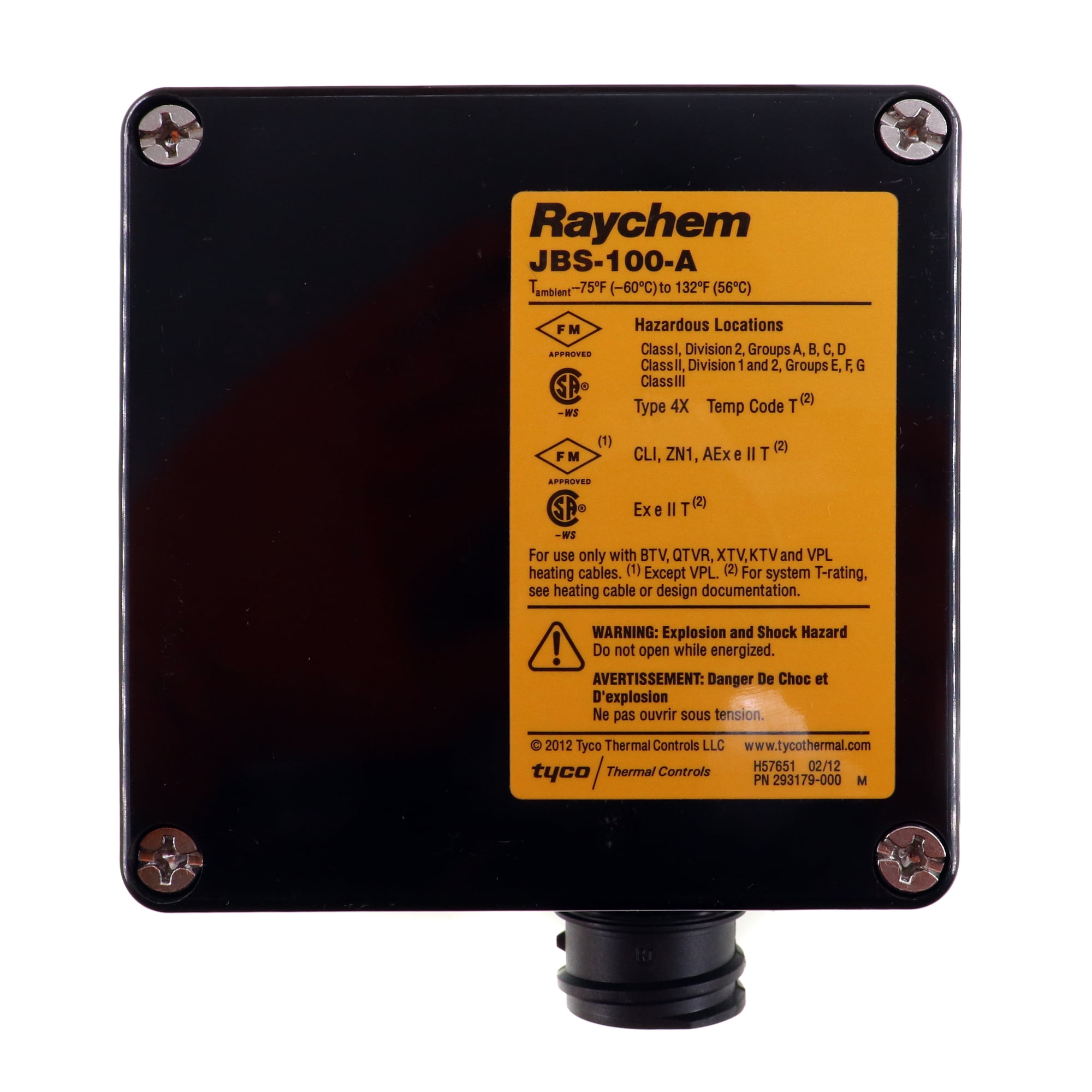 RAYCHEM JBS-100-A Haz-Loc Heating Cable Power Connection Kit Junction ...