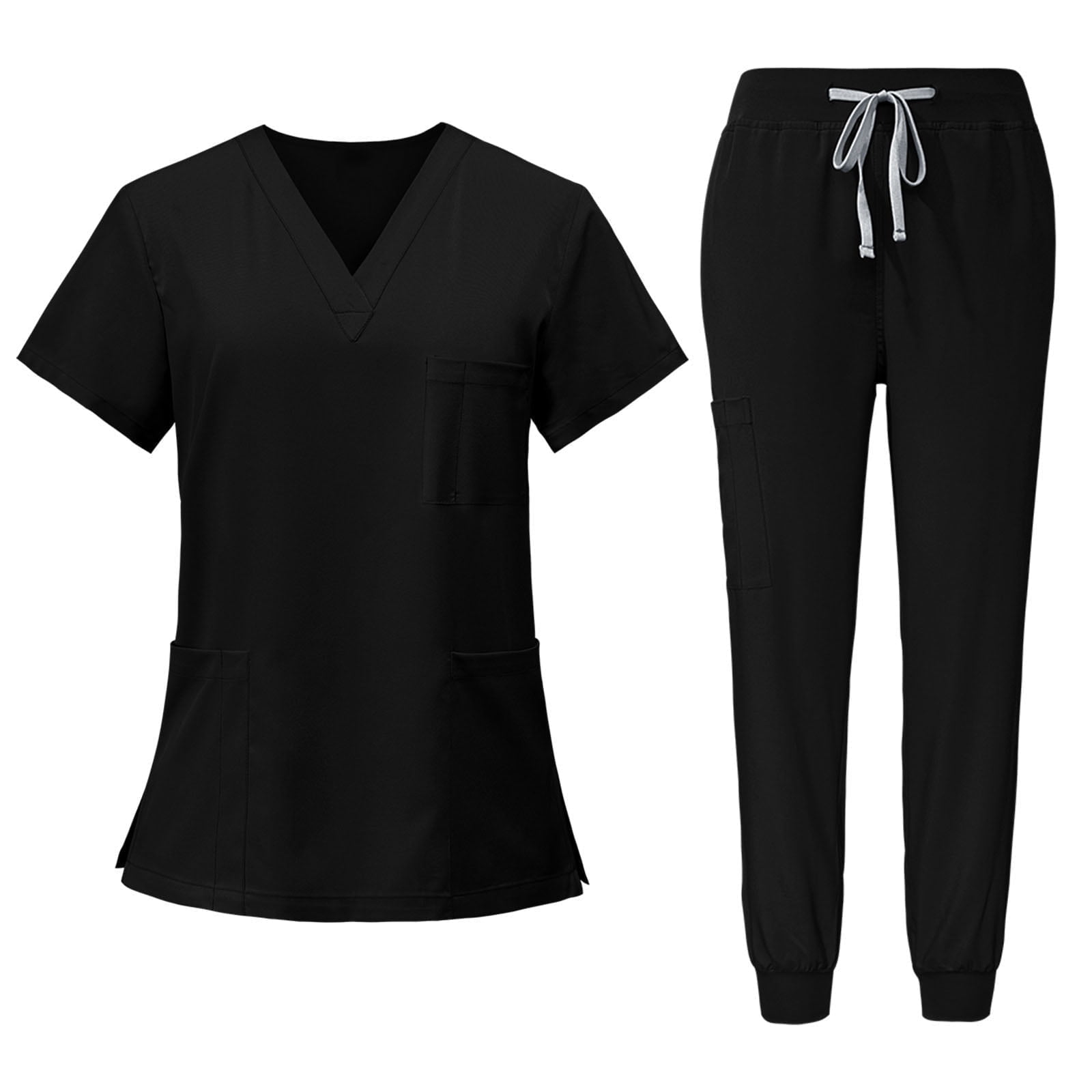 Raygard Women's Unisex Scrub Top - V-Neck, Long Sleeve, Medium Size ...