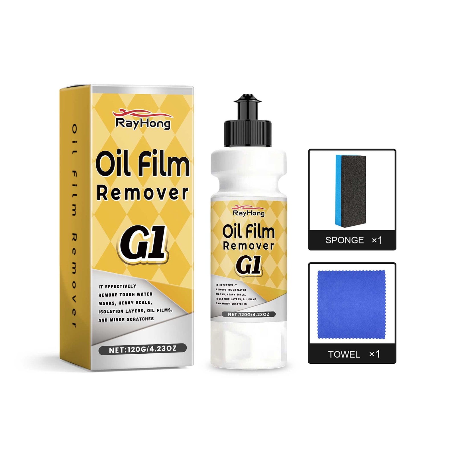 RAYHONG Car Glass Oil Film Remover Auto Windshield Window Stain Removal ...