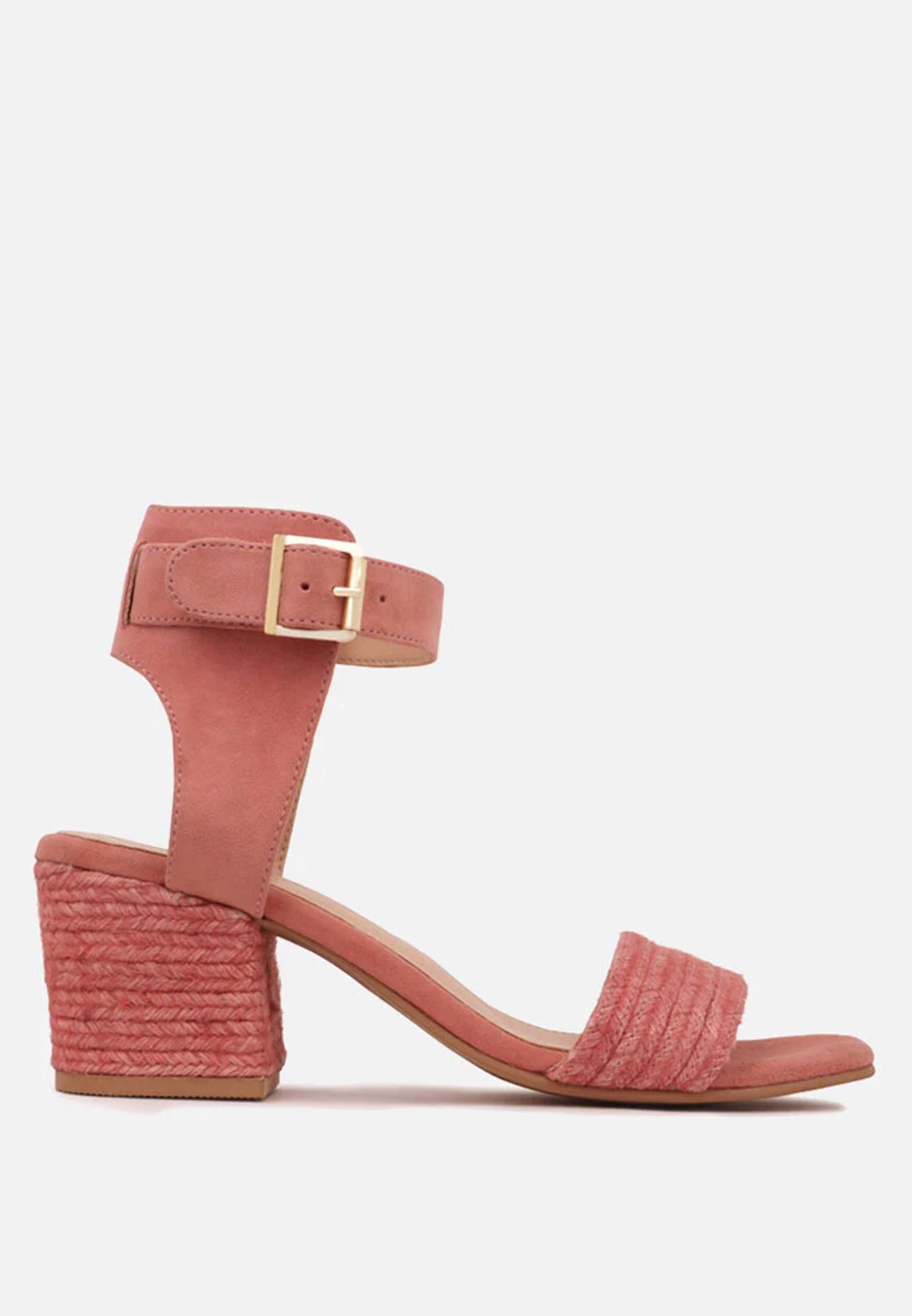RAYNA Blush Braided Jute Strap and Suede Sandal - Walmart.com