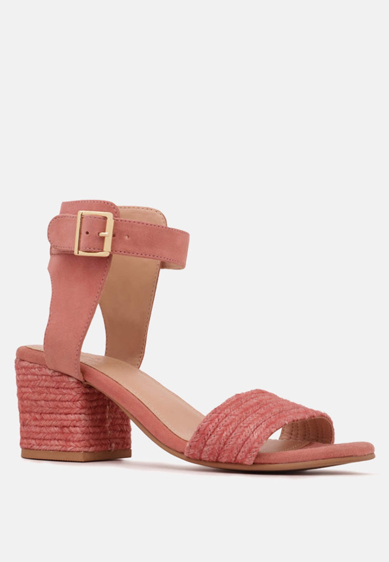 RAYNA Blush Braided Jute Strap and Suede Sandal - Walmart.com