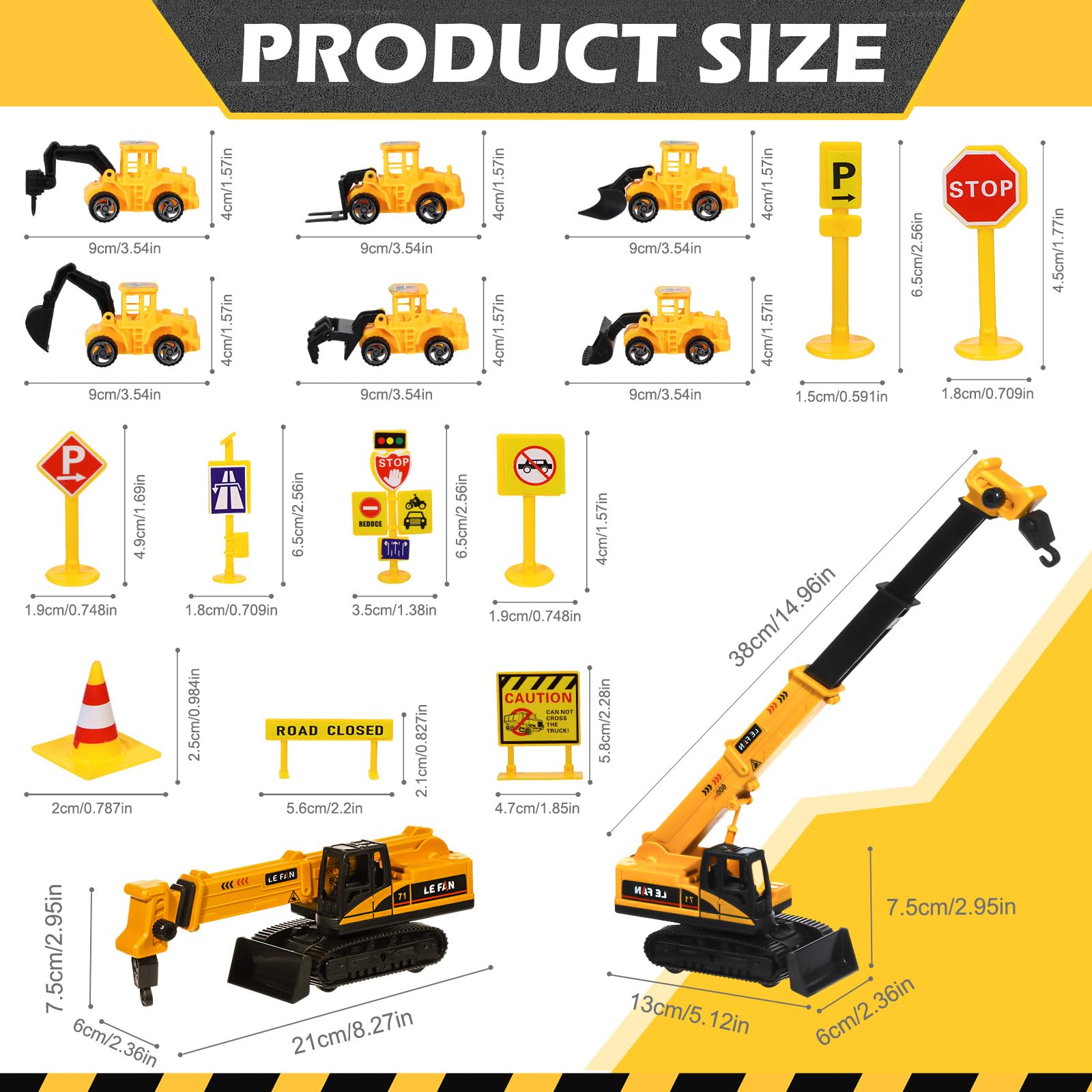 RAYNAG 16 Pieces AJH3 Construction Cake Topper Vehicles Cake Set ...