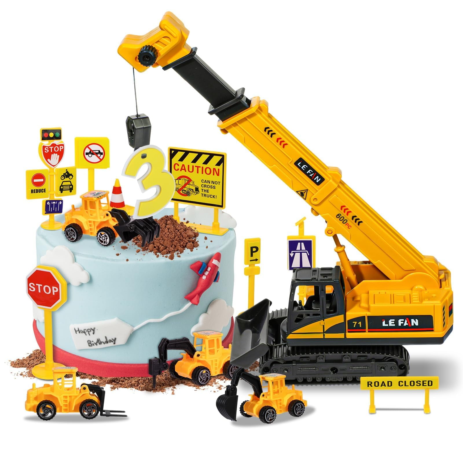 RAYNAG 16 PiecesEGSC Cake Topper Vehicles Cake Decoration Birthday ...