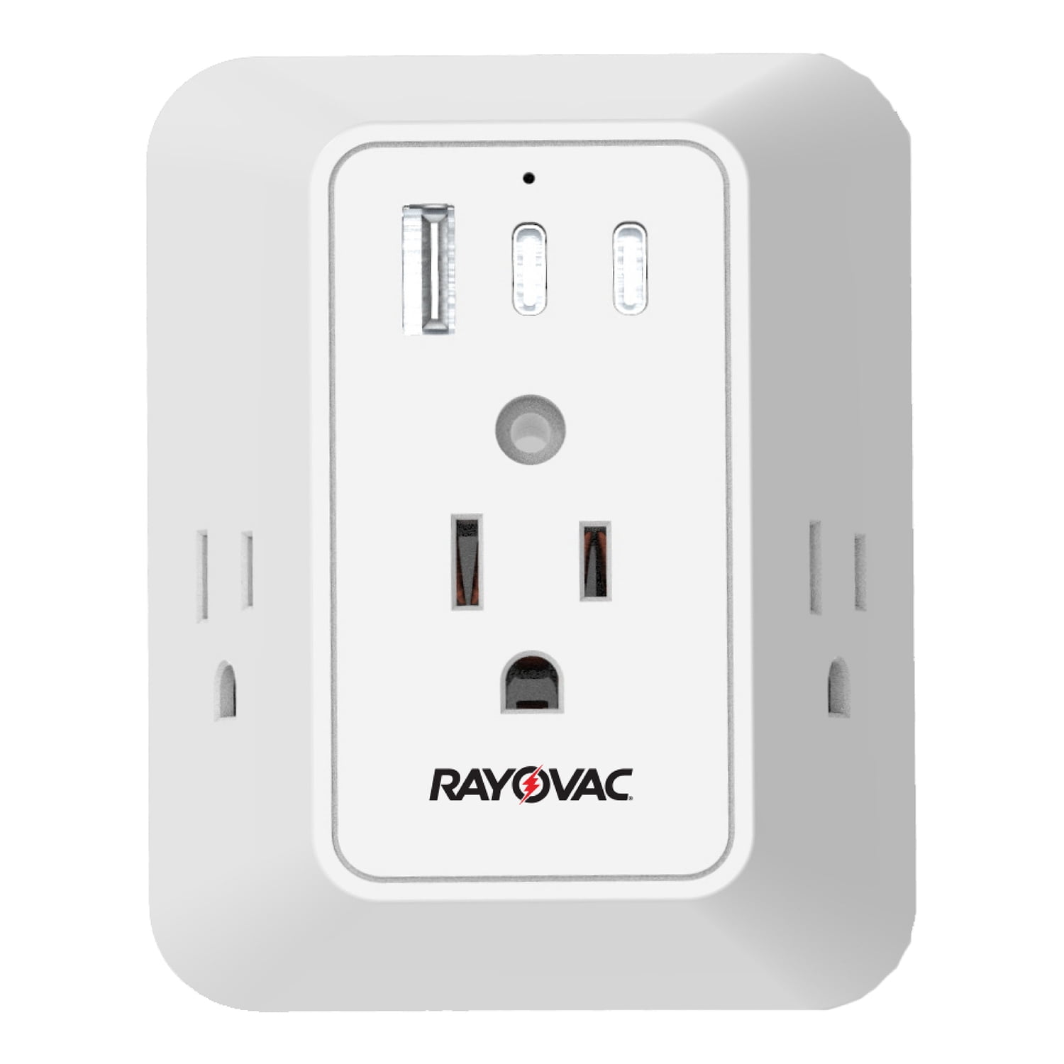 RAYOVAC 3-AC Outlet and 3-USB Port 540-Joules Surge Protector Wall Tap ...
