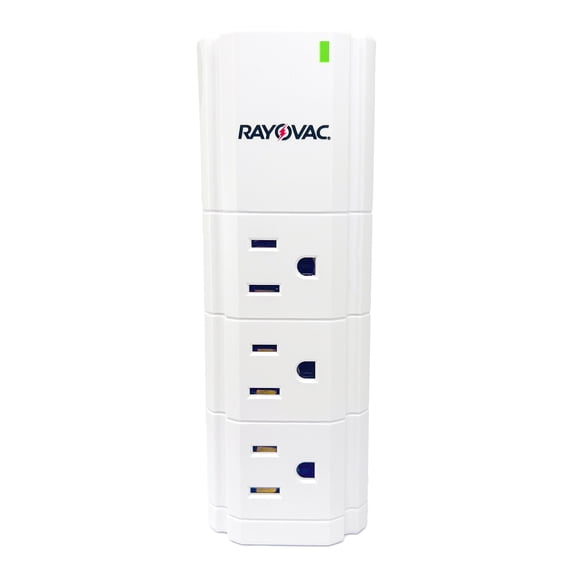RAYOVAC Portable Power Strip and Charger Wall Tap, 9 AC Outlets and 2 ...