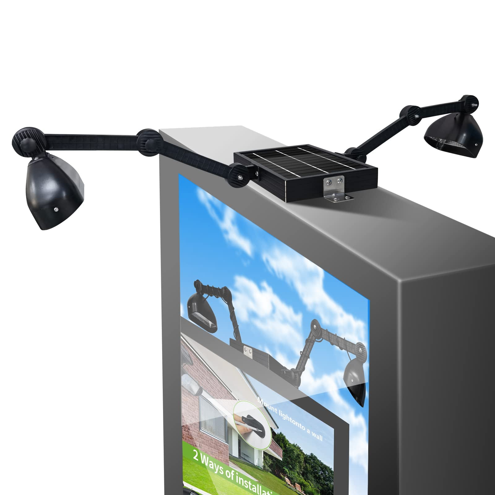 RAYSLIT Solar Billboard Light 120 Bright LED Sign Outdoor Waterproof ...