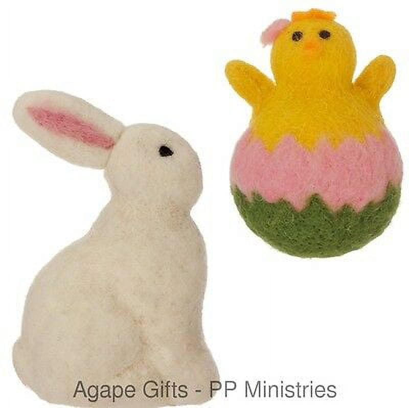 RAZ Easter Decor - Furry Chick and Bunny Rabbit 2pc. Set #E3508027 ...