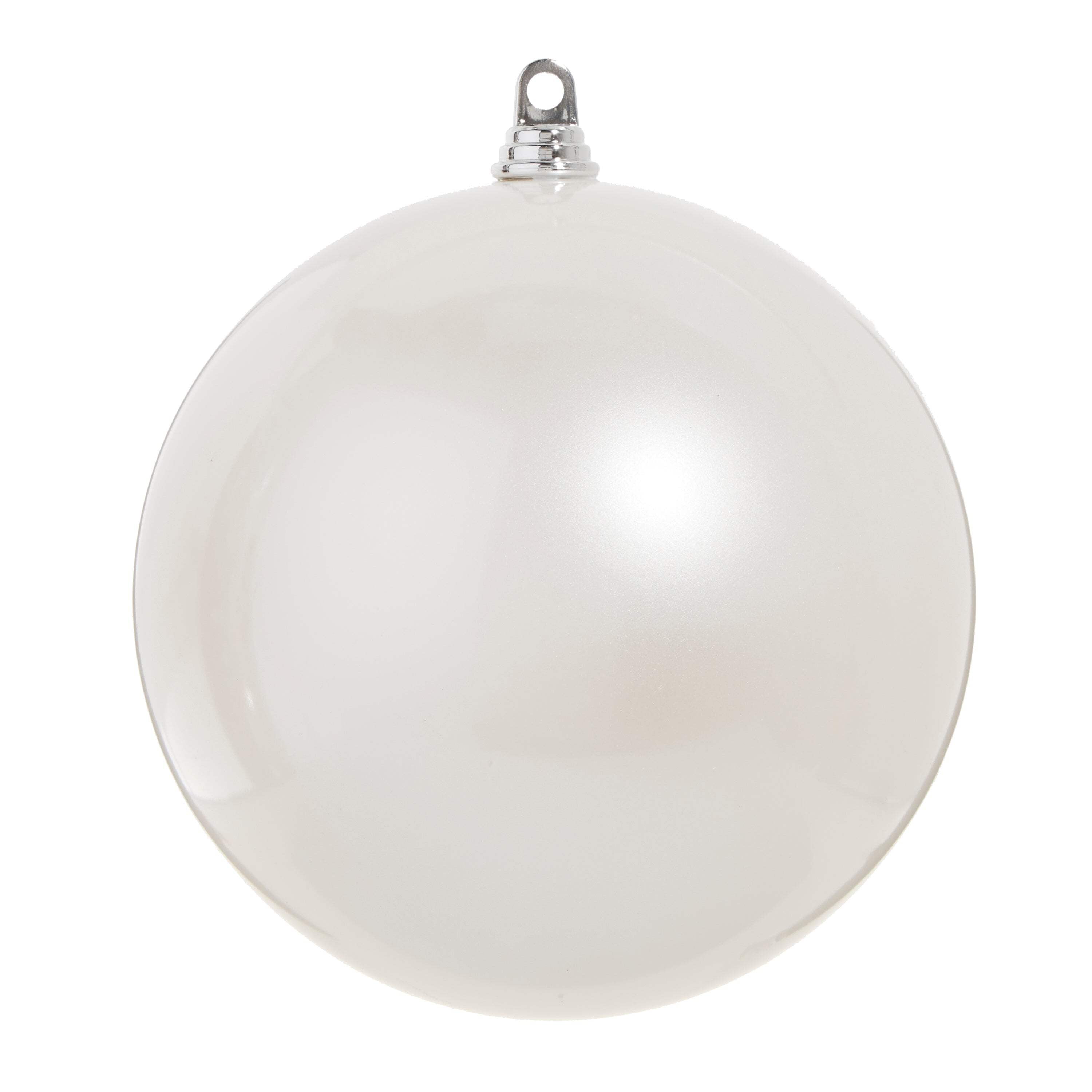 RAZ Imports 10" Glossy White Pearl Large Ball Shatterproof Christmas ...