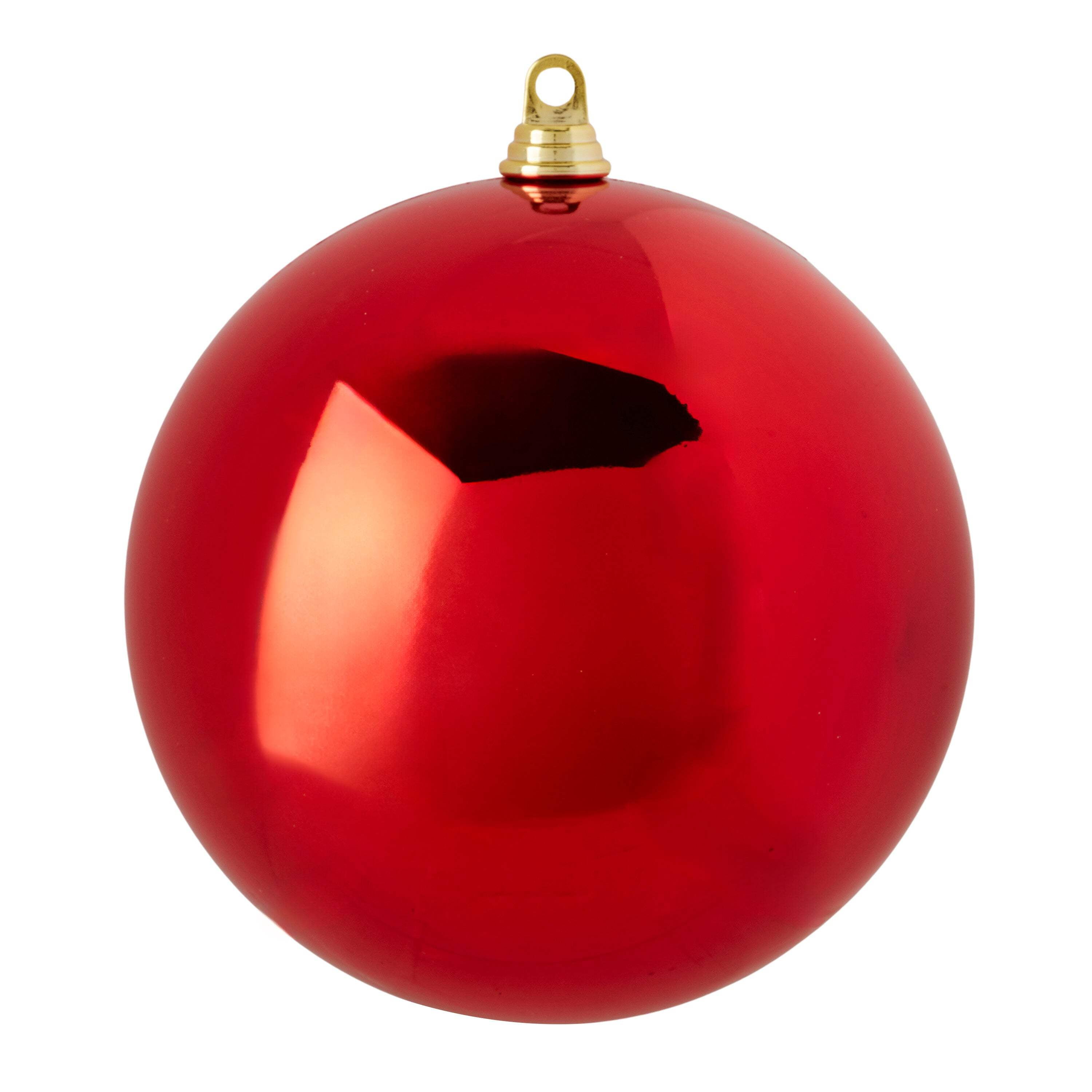 RAZ Imports 10" Shiny Metallic Red Large Ball Shatterproof Christmas ...